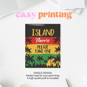 Island Flavors Sign Reggae Birthday, Reggae 1st Birthday Sign, Jamaican ...