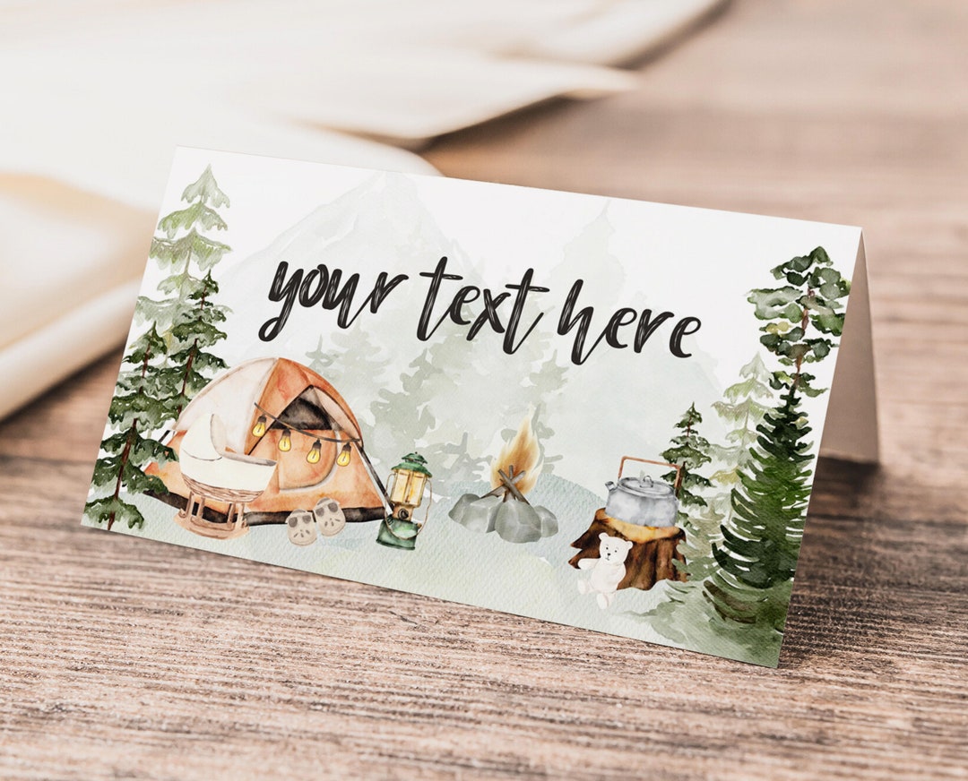 Camping Baby Shower Food Label Template Camping Baby Shower - Etsy