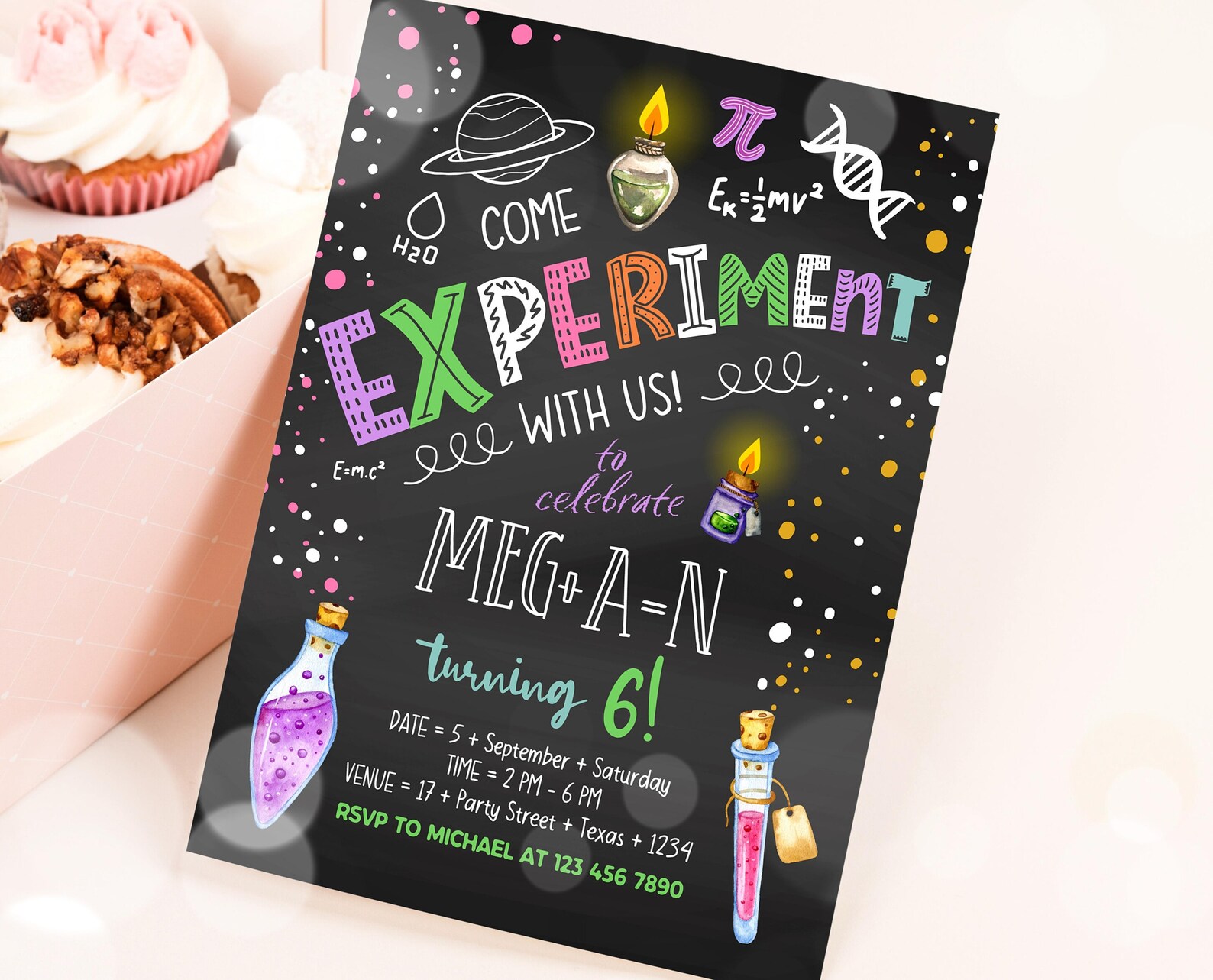 Editable Scientist Birthday Invitation Science Experiment - Etsy
