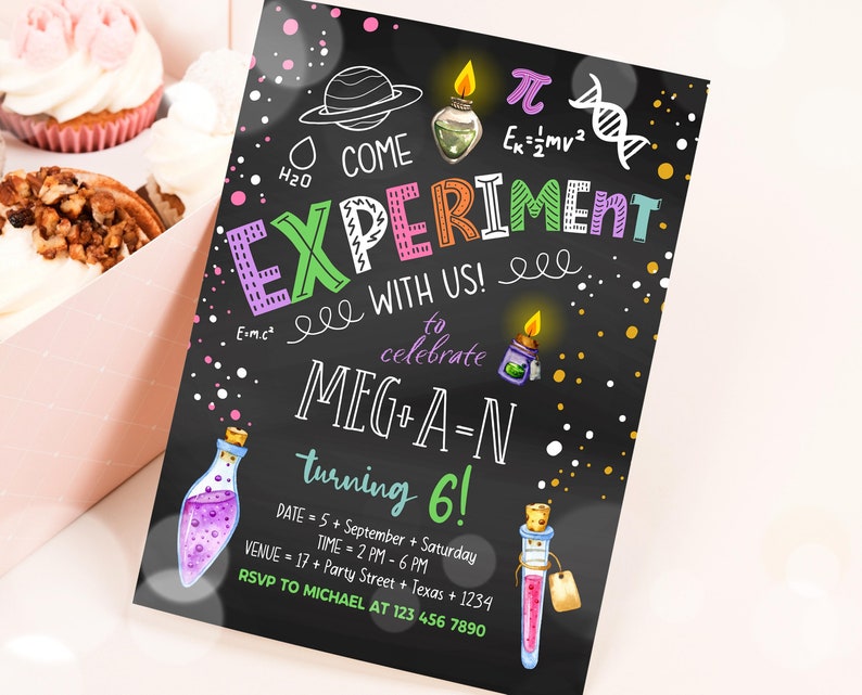 Editable Scientist Birthday Invitation Science Experiment - Etsy