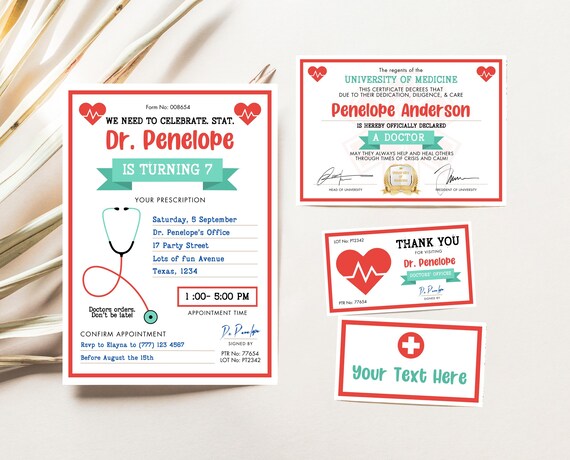 Health Office Theme Party Invitations Examples