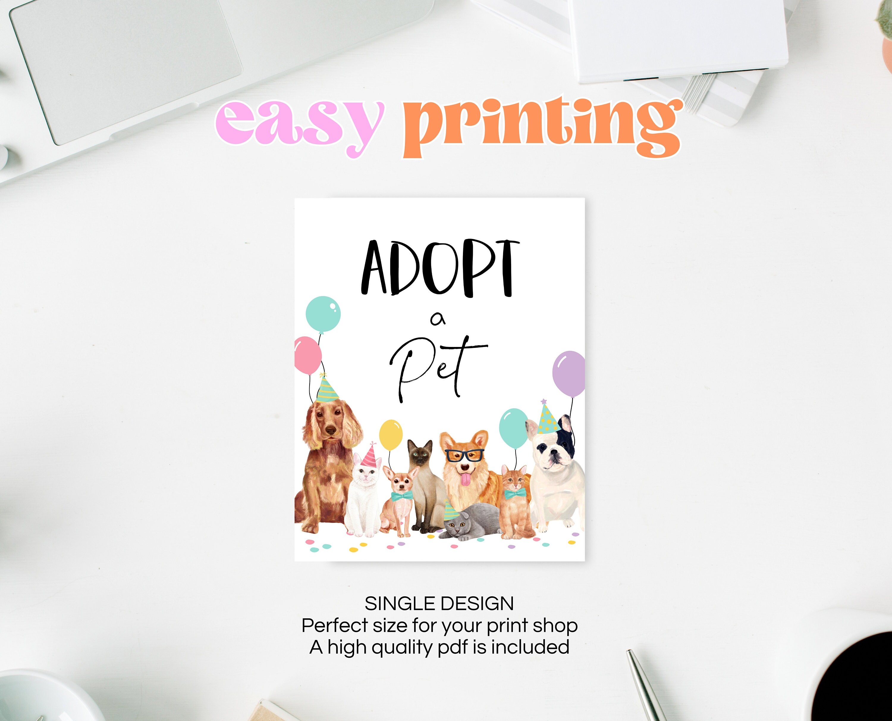 Editable Dog and Cat Birthday Sign Bundle, Puppy Birthday Party ...