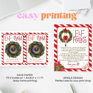Christmas Elf Rules Sign With Elf Camera Do Not Touch Me - Etsy Canada
