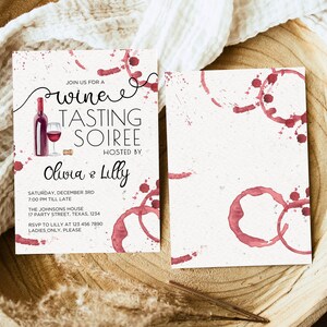 Editable Wine Tasting Birthday Invitation, Wine Tasting Birthday Party ...