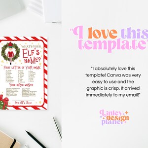 Editable What's Your Elf's Name Game Template, Christmas Name Your Elf ...
