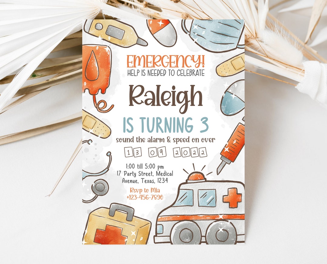 Editable Doctor Birthday Invitation, Prescription Medical Boy Birthday ...