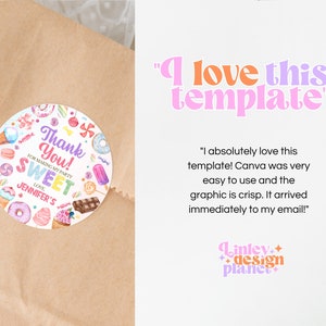 Editable Sweets Candy Thank You Favor Tags Template, Sweet Candy ...