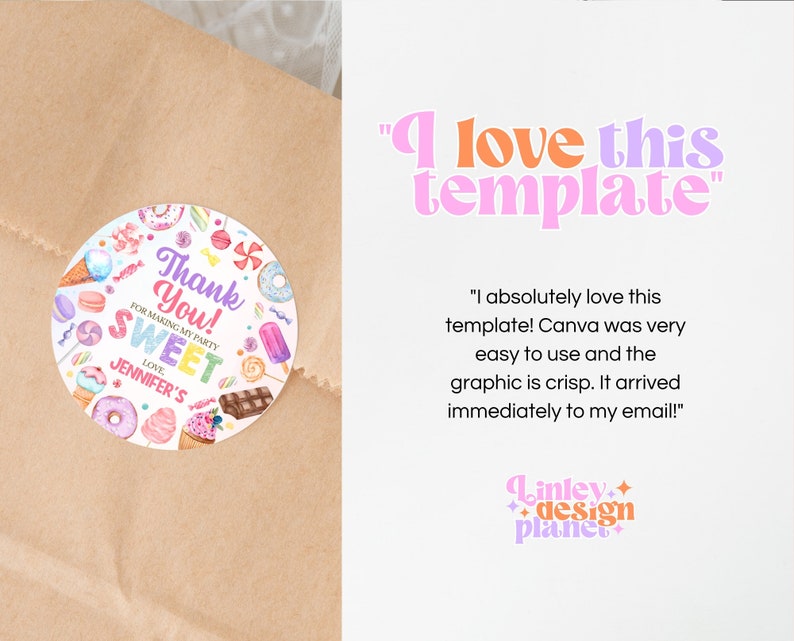 Editable Sweets Candy Thank You Favor Tags Template, Sweet Candy ...