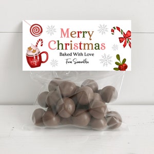 Editable Santa Cookie Bag Topper Template, Christmas Treat Bag Labels ...