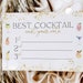 Cocktail Competition Voting Card , New Year's Cocktail Party, Cocktail ...