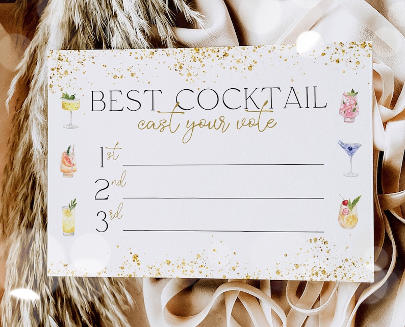 Cocktail Competition Voting Card New Year's Cocktail - Etsy