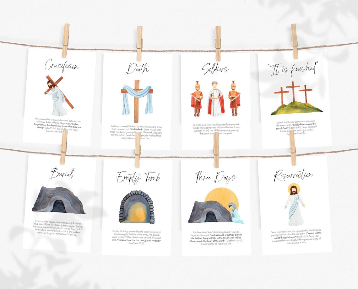 Editable Easter Story Cards: LDS Holy Week Scripture (canva Template ...