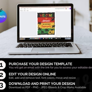 Editable Reggae Birthday Welcome Sign Reggae 1st Birthday - Etsy