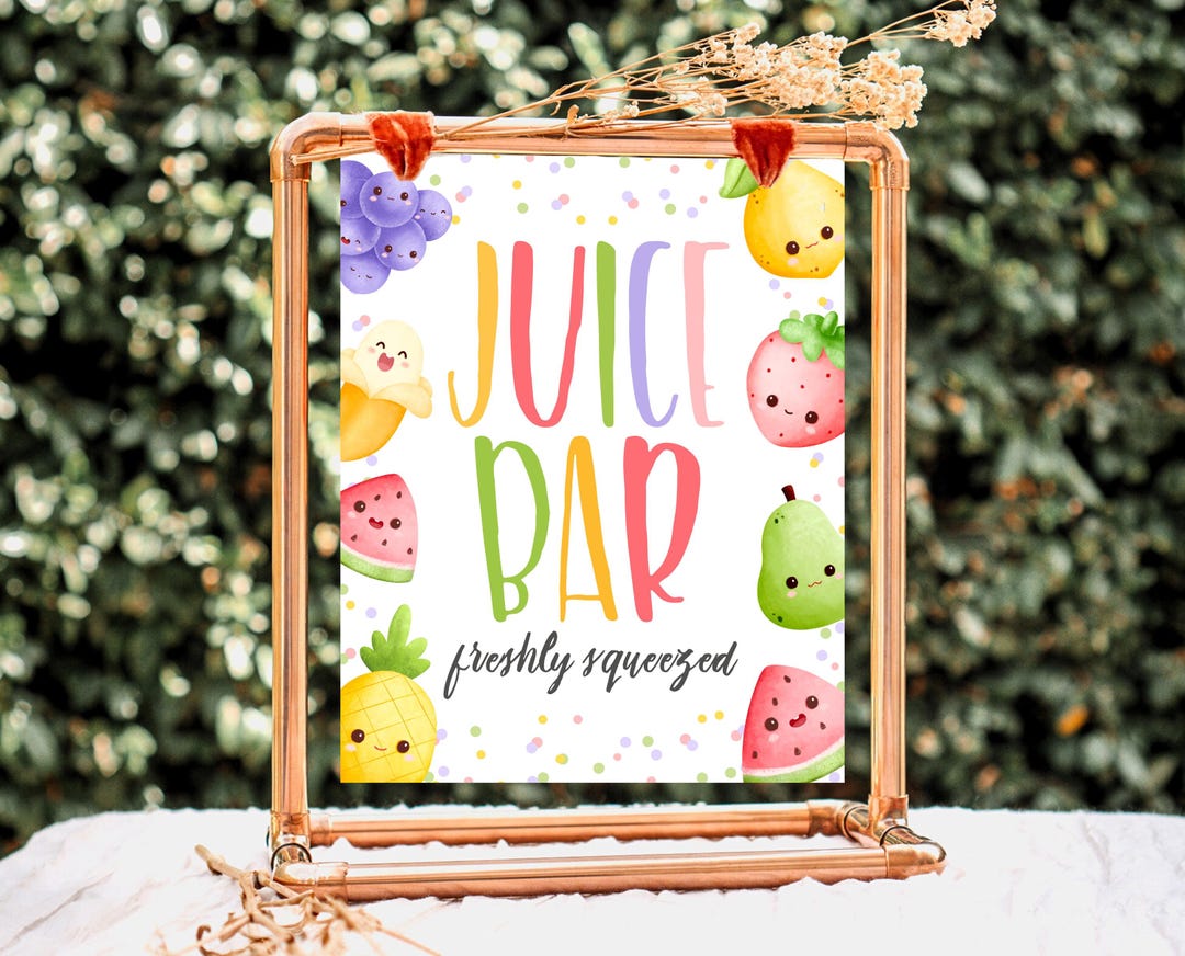 Juice Bar Sign Fruit Birthday, 2nd Birthday, Twotti Frutti Birthday ...