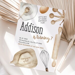 Editable Cooking Party Birthday Invitation, Baking Cooking Party, Chef ...
