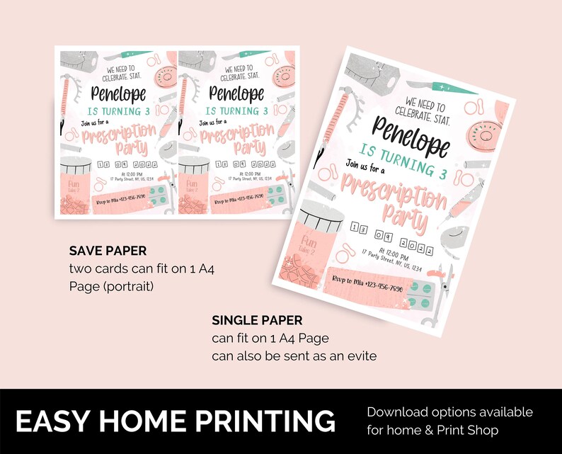 Editable Doctor Birthday Prescription Invitation Medical Nurse - Etsy