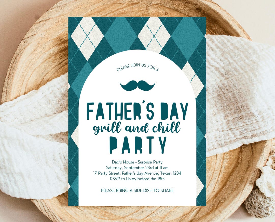 Editable Father's Day Invitation, Printable Minimalist Fathers Day ...