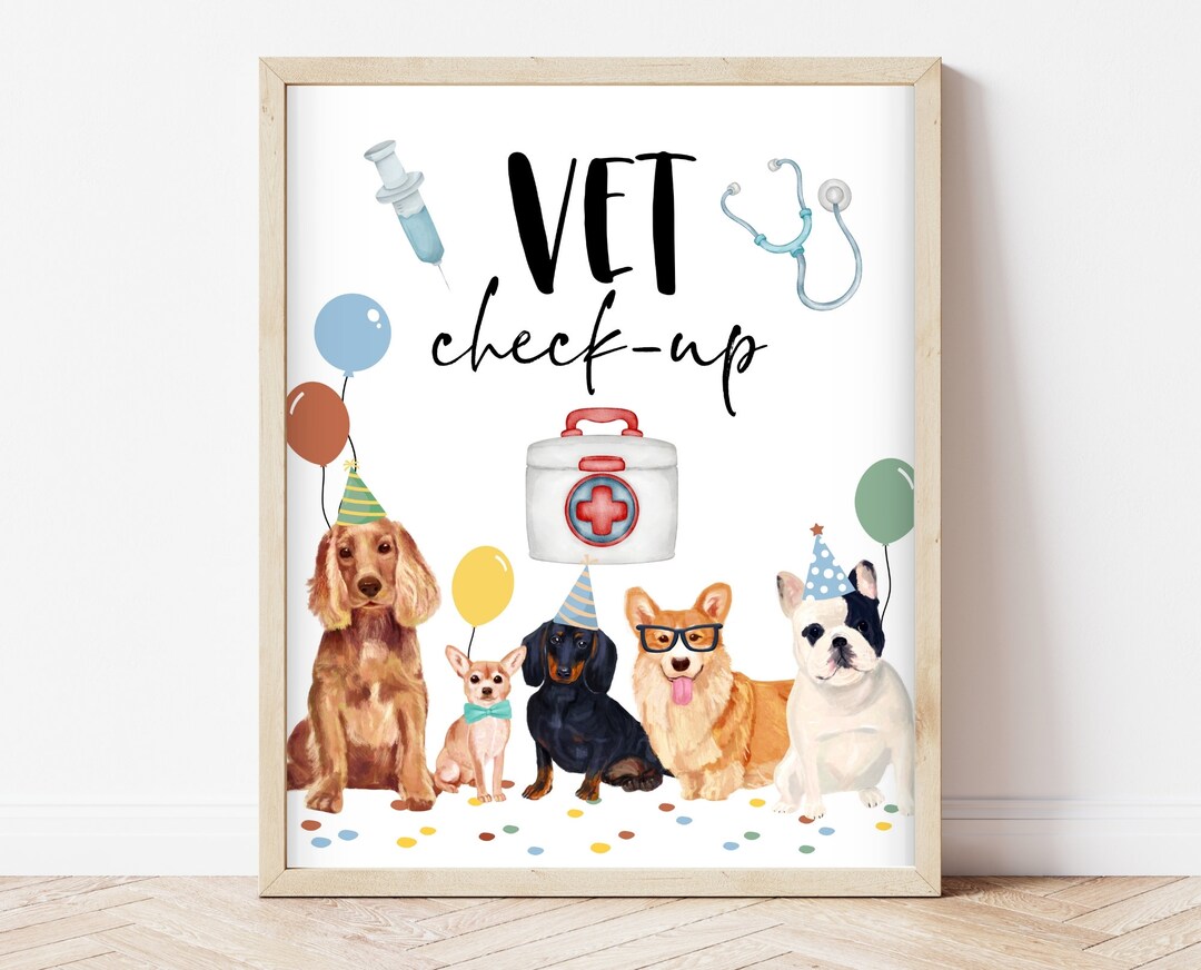 Vet Check up Sign, Pet Hospital Sign, Puppy Birthday Sign, Boy Dog ...