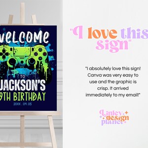 Editable Video Game Birthday Welcome Sign, Boy Gamer Birthday Party ...