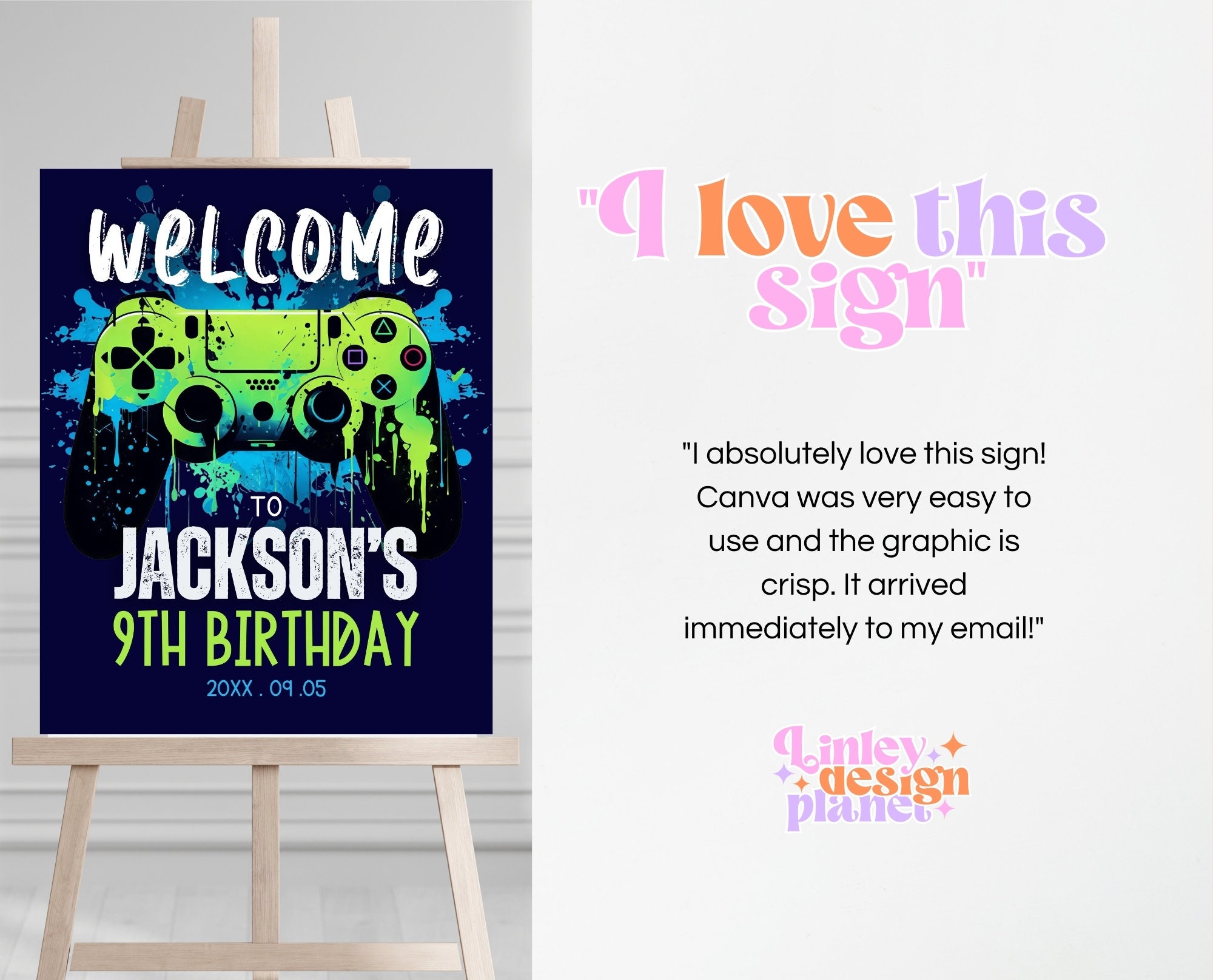 Editable Video Game Birthday Welcome Sign, Boy Gamer Birthday Party ...