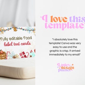 Editable Christmas Food Label Tent Cards Template, Christmas Table Tent ...