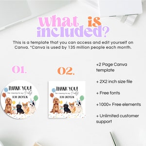 Editable Boy Dog Birthday Favor Tag, Puppy Birthday Favor Tags ...