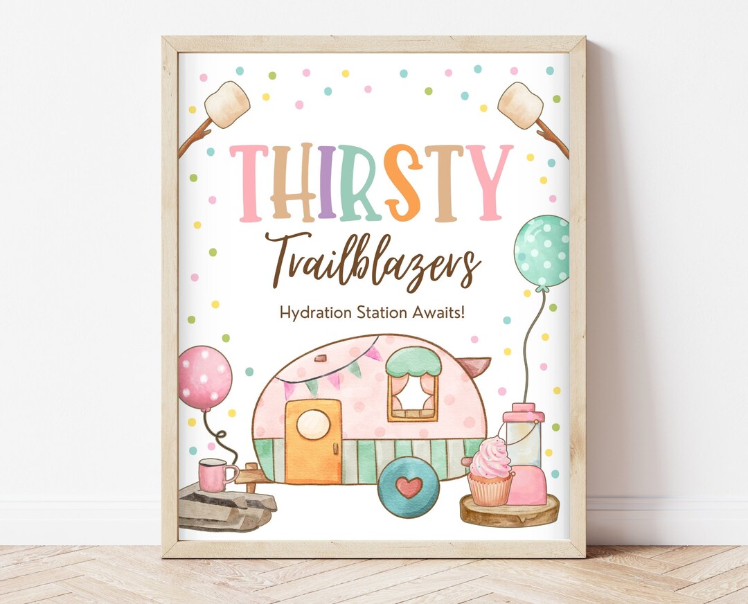 Drinks Station Sign Camping Birthday, Camping Party Hydration Station ...