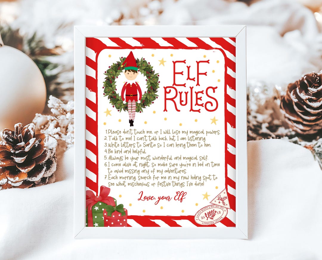 Editable Christmas Elf Magic Rules for Kids Sign, Do Not Touch Me ...