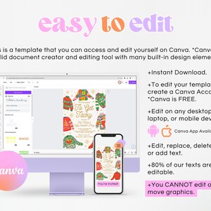 Editable Ugly Sweater Party Invitation, Christmas Ugly Sweater Invite ...