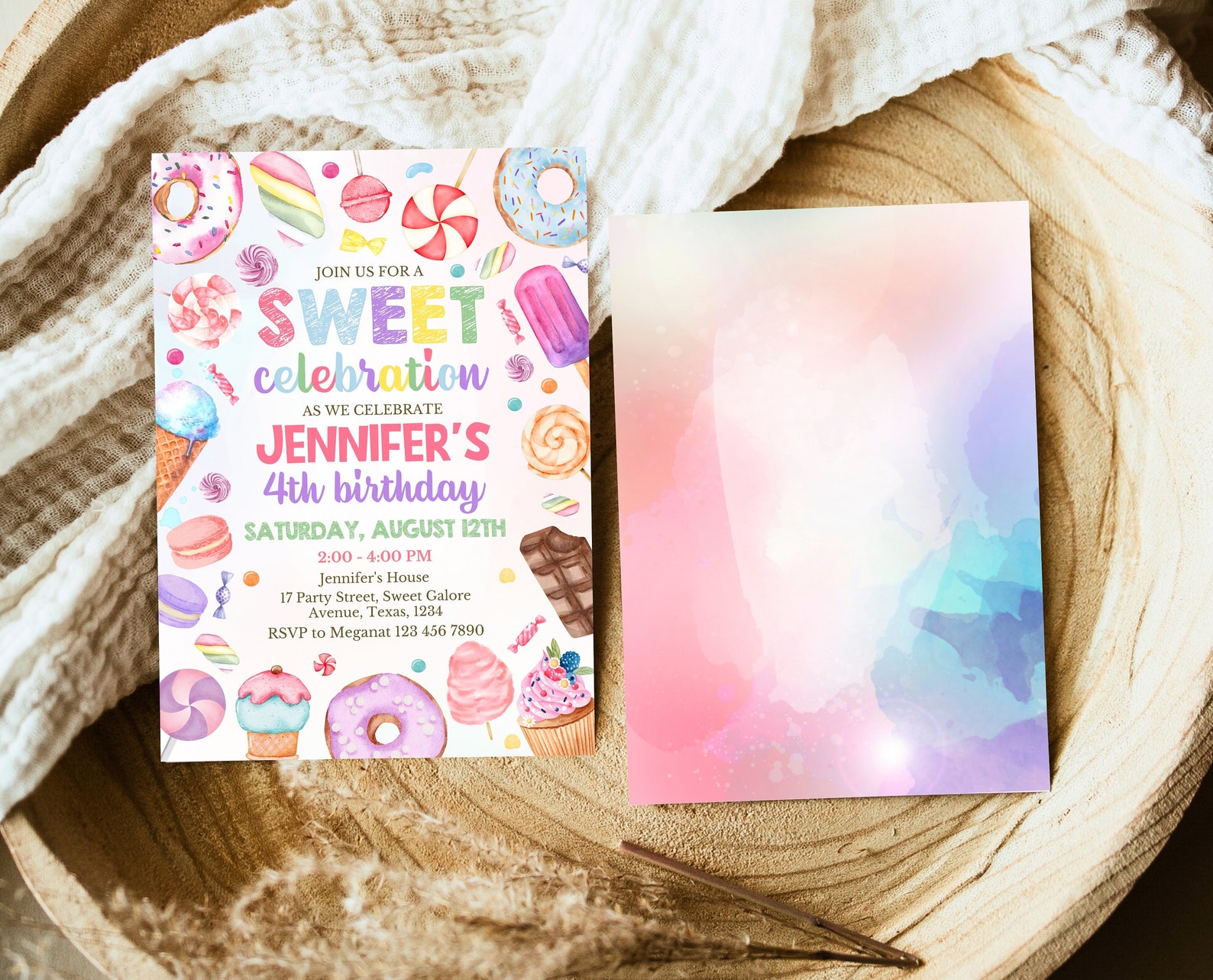 Editable Sweets Candy Invitation Template, Sweet Candy Birthday ...