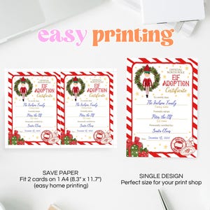 Editable Elf Adoption Certificate, Adopt an Elf Card, Elf Activity ...