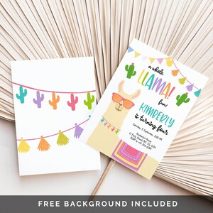 Editable Colourful Llama Birthday Invitation Llama Fiesta - Etsy