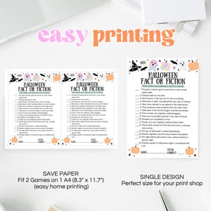 Halloween Fact or Fiction Game Template, Halloween True or False ...