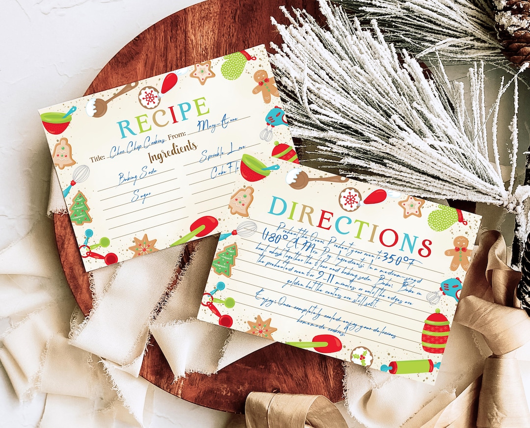 Editable Cookie Recipe Cards Template, Cookie Exchange Party, Cookies ...