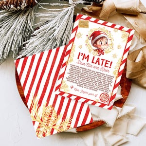 Editable Elf I'm Late Arrival Letter, Christmas Elf Last Minute Letter ...