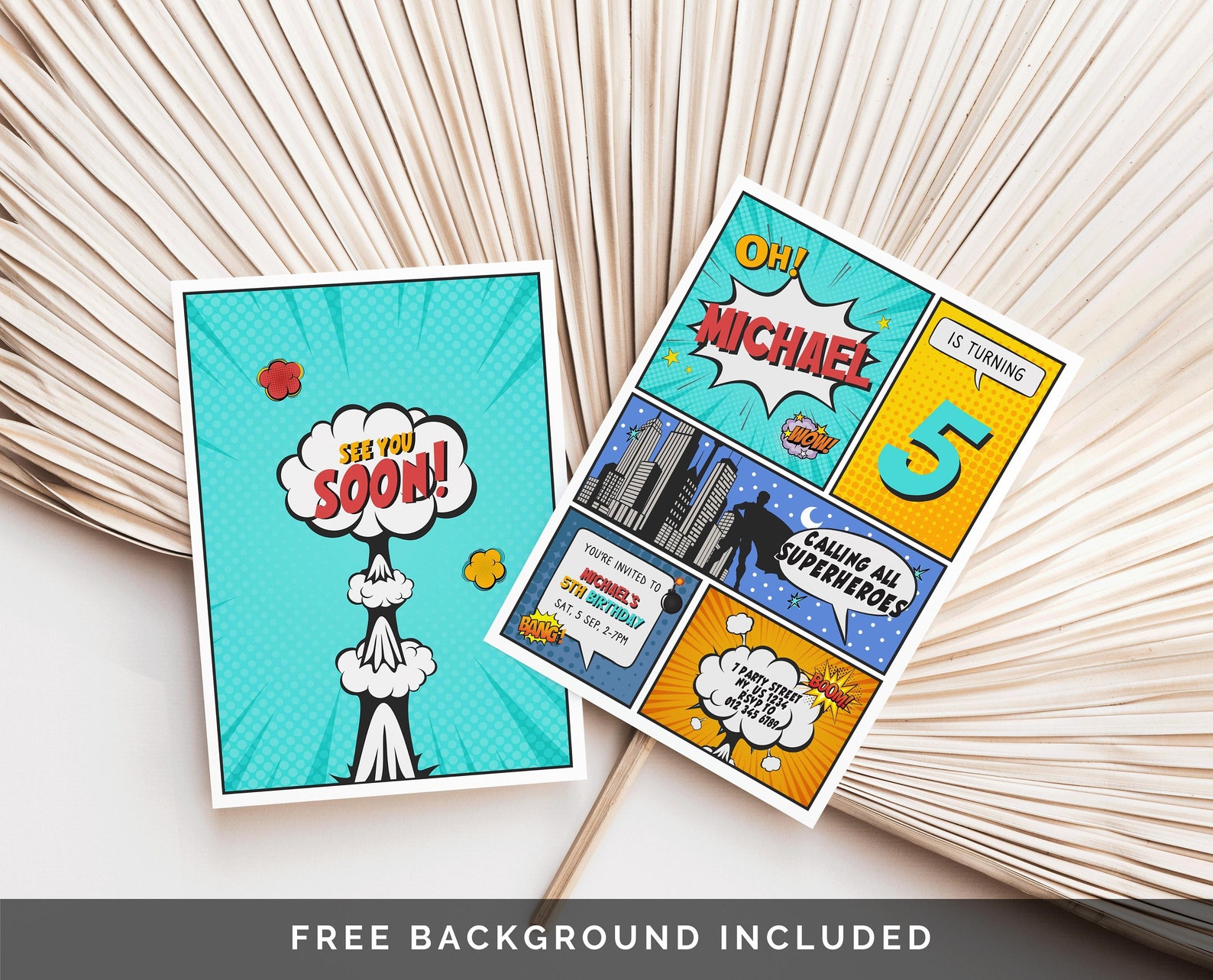 Editable Comic Superheroes Birthday Invitation, Superhero Birthday ...