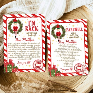 Elf Arrival and Goodbye Letter Template, Christmas Elf Letter Combo ...