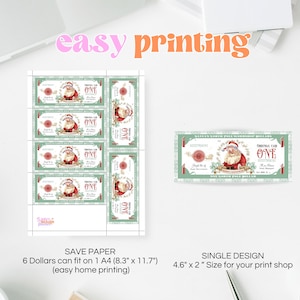 Printable Christmas Money, North Pole Dollar Bill Kid's Activity ...