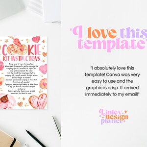 Editable Valentine Cookie Kit Instructions Card, Decorate Your Own ...