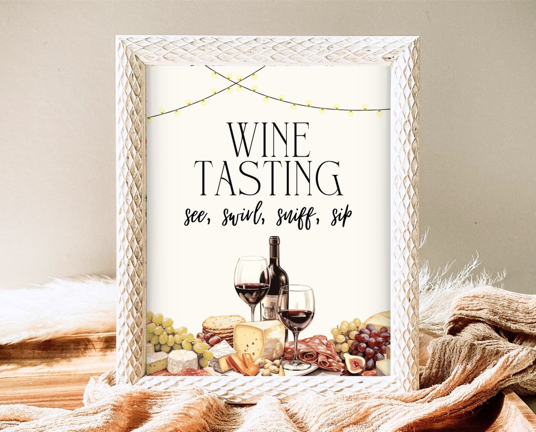 Editable Wine Tasting Sign, Wine Party Sign, Wine Party Decor Sign ...