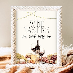 Editable Wine Tasting Sign, Wine Party Sign, Wine Party Decor Sign ...