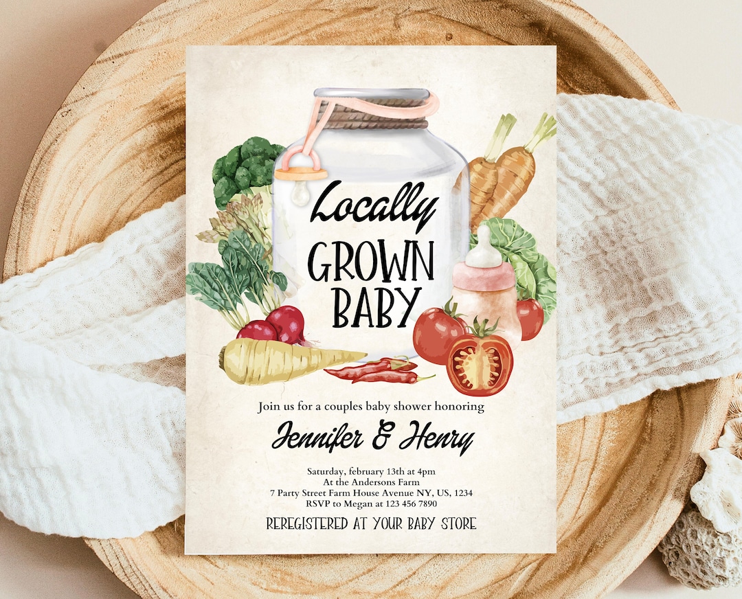 Locally Grown Baby Shower Invitation: Farmer's Market Theme (printable ...