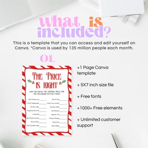 Christmas Prices Game Template, Printable Christmas Party Games ...