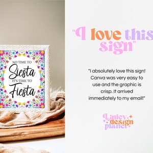 No Time to Siesta It's Time to Fiesta Sign Birthday, Mexican Theme ...