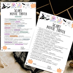 Editable Halloween Scary Movie Trivia Game (digital Download) - Etsy