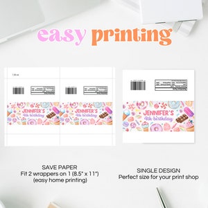 Editable Sweets Candy Chocolate Bar Wrapper, Sweet Candy Birthday Decor ...