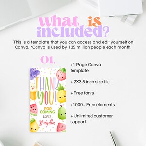 Editable Two-tti Frutti Birthday Favor Tag Template, Kids Fruity ...