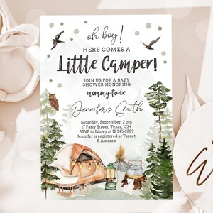 Editable Camping Baby Shower Invitation Little Camper Baby - Etsy
