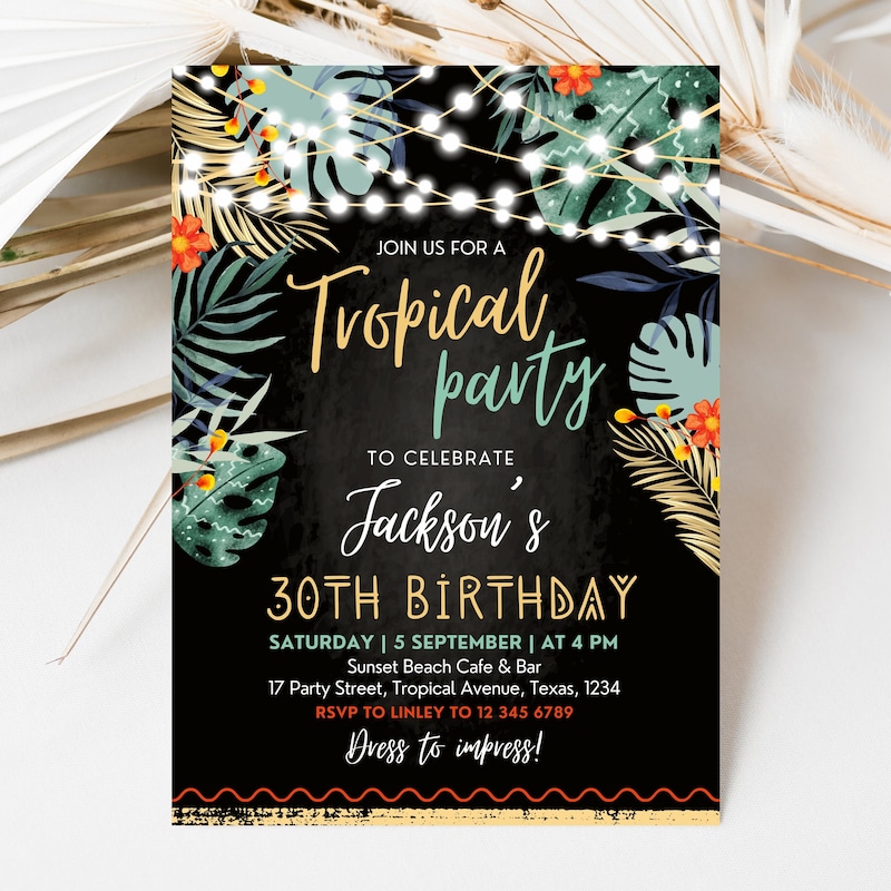 Tropical Invitations - Etsy