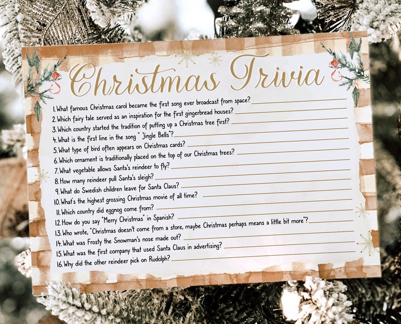 Editable Christmas Trivia Game Christmas Party Games Festive - Etsy